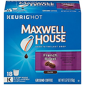 Maxwell House French Roast K-CUP Pods, 18 Count (Pack of 6)