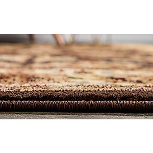 Unique Loom Voyage Collection Traditional Oriental Classic Intricate Design Area Rug, 7' 1" x 10' Rectangle, Brown/Cream