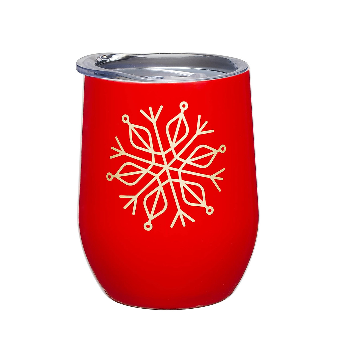 Cambridge EHGRD5CB1DS 12 Oz Red Snowflake Tumblers, Set of 2, Christmas Theme