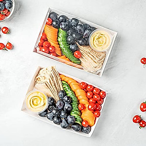 Restaurantware Matsuri Vision 9 x 6 x 1.5 Inch Large Sushi Trays 100 Greaseproof Sushi Packaging Boxes - Lids Sold Separately Disposable White Paper Sushi Containers For Entrees Or Desserts