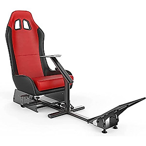cirearoa Racing Wheel Stand with seat Gaming Chair Driving Cockpit for All Logitech G923 | G29 | G920 | Thrustmaster | Fanatec Wheels | Xbox One, PS4, PC Platforms (Black/Red)