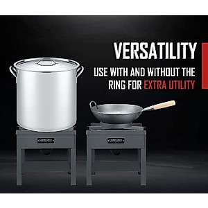 Concord Professional Single Banjo Wok Burner with Stand. Up to 270,000 BTU. Great for Home Brewing, Wok Stir Fry, Turkey, Etc. (16")