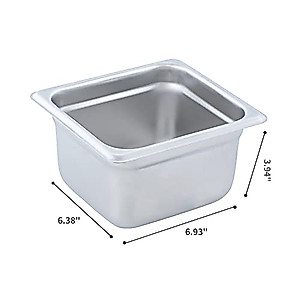 STEELBUS 6 Pack 1/6 Size,4 Inches Deep Steam Table Pan,Anti-Jam Standard GN Hotel Pans,NSF Commercial Stainless Steel Chafing Pans,Catering Storage Metal Food Pans for Restaurant, hotel & home