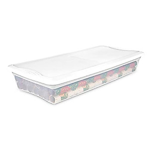 Sterilite 41 Quart Lightweight Plastic Clear Multipurpose Under Bed Storage Box Container Tote with Secure Snapping Lid for Home Organization, 12 Pack
