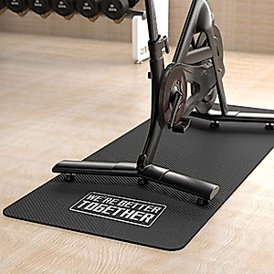 Bike Mat for Peloton Bike or Tread, COOLWUFAN Carpet Protection Exercise Thick Mats for Treadmill & Stationary Bike, Bike Mat, Exercise Mat for Indoor Cycling, Yoga Mat, Accessories for Peloton