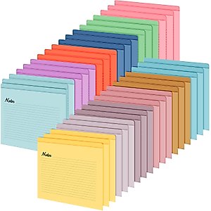 Fainne 48 Pcs Pocket File Folders File Jackets Flat File Jackets Reinforced Straight No Expansion File Folder Document Organizer for Job Project, 12 Colors
