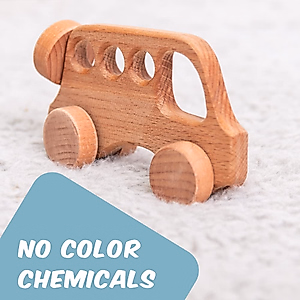 CG Games Wooden Toy Bus with Garage Natural Wood Eco-Friendly Toys for Children Woody Durable Unpainted Toys