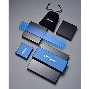 Ofeiyaa 12 Pairs Stainless Steel Stud Earrings Cubic Zirconia Cartilage Barbell Earring Set for Men Women Black Silver Tone 8mm