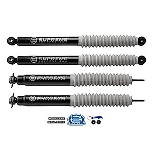 Supreme Suspensions - Front & Rear Complete Set of Shocks for 1997-2006 Jeep Wrangler TJ 2WD 4WD MAX Performance Nitro Gas-Charged Shocks with Boots - OEM Replacement for Lifted Applications
