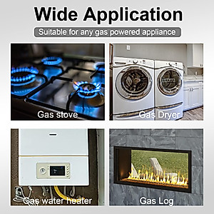 TT FLEX One Stop Gas Appliance Hook Up Kit, 22" Stainless Steel Flexible Gas Connector with 1/2" Brass Gas Shut off Valve and Fittings for Gas Log, Stove, Garage Heater, Dryer, Fireplace, 6-Piece