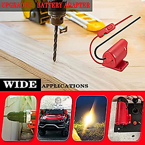 Upgraded M12 Battery Adapter for Milwaukee 12V Battery Adapter All-in-one Design of The Fuse and Switch Power Wheel Adapter for Milwaukee M12 Converter Kit 14 Gauge with Fuses & Wire Terminals