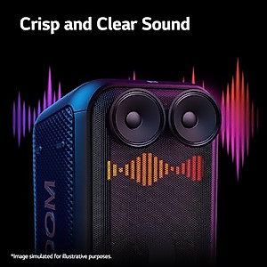 LG XBOOM XL7 Portable Tower Speaker with 250W of Power and Pixel LED Lighting with up to 20 Hrs of Battery Life,Black