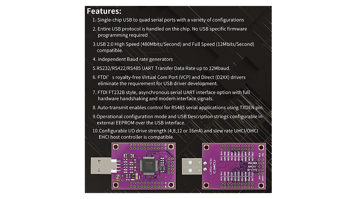 EC Buying FT4232HL USB to Serial Adapter - 4 Channels & High-Speed Data