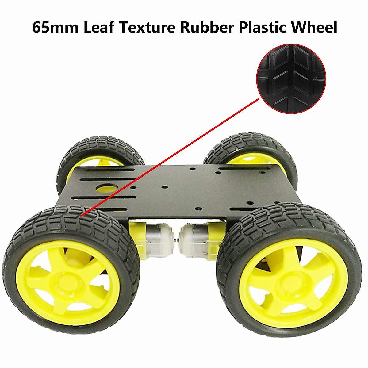 Professional 4WD Robot Smart Car Chassis Kit C101 with Speed Encoder TT Motor, Metal Wheeled Robotic Model Sciences Experiment Platform for Arduino/Raspberry Pie/Microbit STEAM Competition