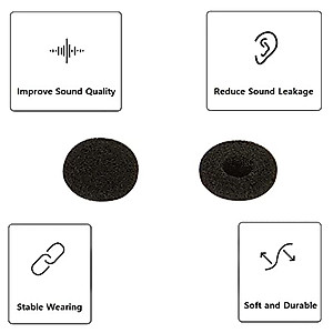 12 Pcs Black Soft Foam Earbuds Cushions Foam Earbud Earpad Ear Bud Pad Replacement Sponge Covers for 13-18mm Earpiece Headphone,Two Way Radio Walkie Talkie Earpiece