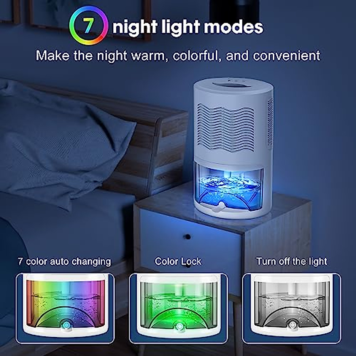 COSVII Upgraded Dehumidifier for Home & Bedroom - Quiet, Portable Dehumidifier with 800 sq ft Coverage, Auto Shut-Off, 68oz Capacity, Perfect for Bathroom, Basement, RV Dehumidifiers