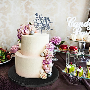 20 Pieces Cake Boards 10 Inch Round Cake Drum with 1/2 Inch Thick Round Cake Stands Cake Smooth Edge for Multi Tiered Birthday Wedding Party, Black, Silver, Gold and White