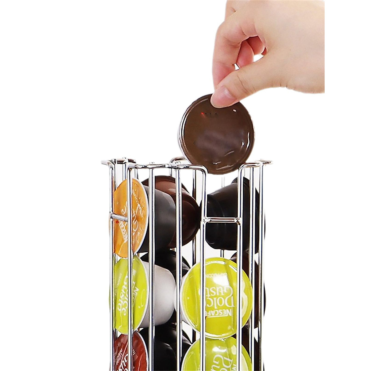 KINGPOUL K Cups Holder,K Cup Organizer,Coffee Pod Holder Coffee Pods Storage Organizer Stand,No Assembly Required,K Cup Holders For Counter(Capacity Of 24pods,Argent)