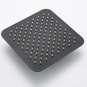 Esnbia 12" Rain Shower Head, Stainless Steel Rainfall Ceiling Mount Shower Head, 2.5 GPM Water Flow, Matte Black （Shower Arm NOT Include）