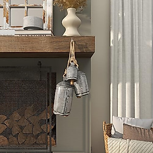 Deco 79 Rustic Metal Cowbell Decorative Bells, 5", 4", 3"H, Silver