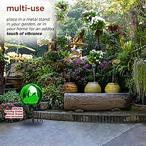 Alpine Corporation GLB292GN Gazing Globe, 10"L x 10"W x 12"H, Green