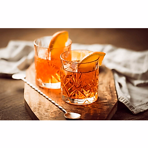 Le'raze Double Old Fashioned Glasses, Posh Crystal Collection, Perfect for serving scotch, whiskey or mixed drinks (Set of 6-11Oz DOF Glasses)