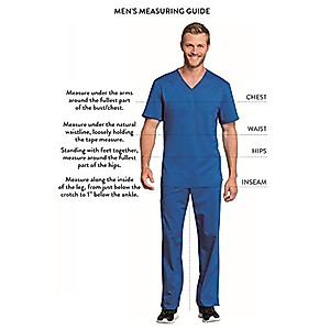 Cherokee Scrubs for Men Workwear Professionals V-Neck Four-Pocket Scrub Top WW695, XL, Ciel Blue