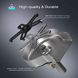 Glass Rinser for Kitchen Sink, M Mehoom Metal Cup Washer for Sink, Bottle Rinser Sink Attachment for Home, Glass Washer for Bar Sink, Kitchen Sink Accessories, Stainless Steel, Brush Nickel