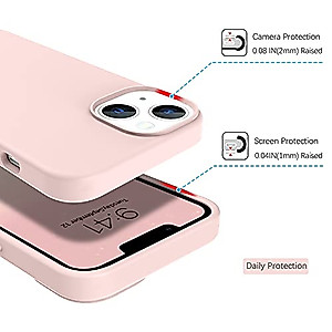 VENINGO iPhone 13 Case,Phone Case for iPhone 13,Slim Fit Liquid Silicone Soft Gel Rubber Lightweight Microfiber Lining Shockproof Anti-Scratch Protective Phone Cover for iPhone 13 6.1'' 2021,Pink Sand