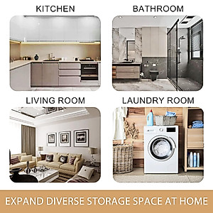 POBOMULI Slim Storage Cart, 4-Tier Kitchen Rolling Cart Narrow Mobile Utility Organizer for Bathroom Livng Room Laundry Room Small Spaces, White