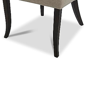 CHITA Farmhouse High Back Dining Chairs, Fabric Modern Upholstered Chairs, Dining Room Chairs Set of 2, Flax Beige