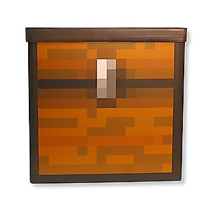 Large 14 x 14 Pixelated Box - Chest | Birthday Party Supplies | Storage Decoration and Prop, Big Birthday Box | Storage Bin Chest With Lid Gift Accessory (Chest Block)