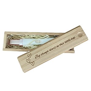 Pregnancy Test Keepsake Box for Baby Announcement to Partner Wooden Baby Keepsake Box