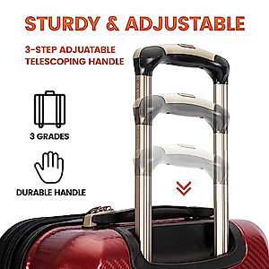 GinzaTravel Luggage Expandable 3 Piece Sets Rare Color PC+ABS Suitcase Set with Smooth wheels and TSA lock
