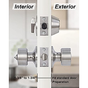 Lanwandeng 2 Sets Keyed Alike Entry Door Knobs and Single Cylinder Deadbolt Lock Combo Set Security for Entrance and Front Door, All Keyed Same Door Lock with Classic Satin Nickel Finish