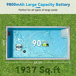 P1 MAX Robotic Pool Cleaner, Automatic Charging Pool Vacuum with APP, Remote Control - Automatic Charging Pool Vacuum - Powerful Triple Roller Brush - Ideal for Above & In-Ground Swimming Pools