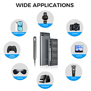 RARTOP Screwdriver - 51 in 1 Screwdriver Set with 48Pcs Mini Screwdriver Bits, Magnetic Screwdriver Phillips, Slotted, Square, Torx, Hex, Screwdriver Hand Tool Set for Electronics Repair