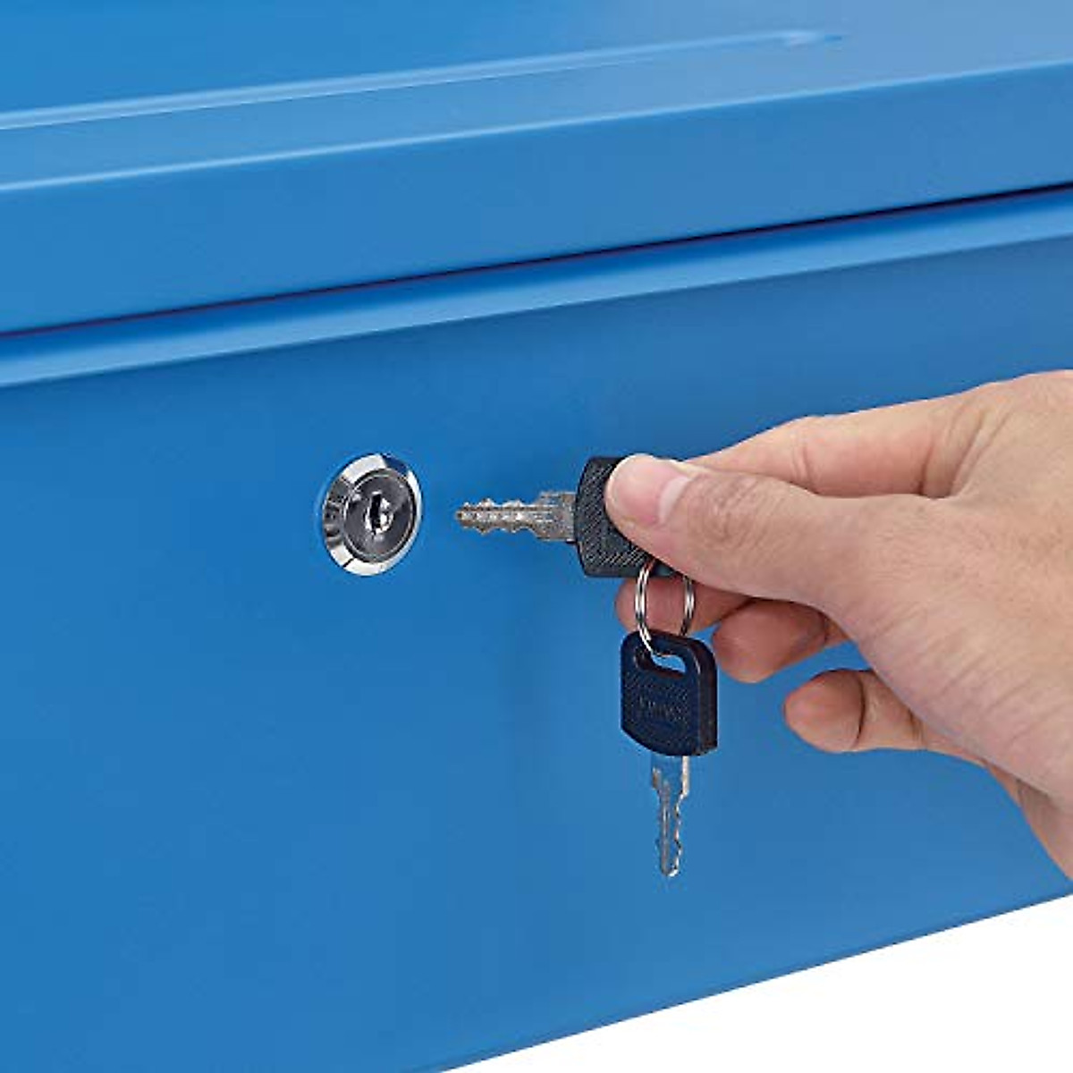 Global Industrial Flat Top Shop Desk w Pigeonhole Compartments, 34-1/2"W x 30"D x 38 to 42-1/2"H, Blue