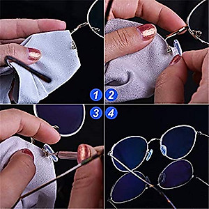 Eyeglass Nose Pads Screw-in Eyeglass Repair Kit Anti-Slip Soft Silicone Air Chamber 15mm 6Pairs Air Bag Glass Nose Pieces with Screws and Screwdriver for Glasses Sunglasses