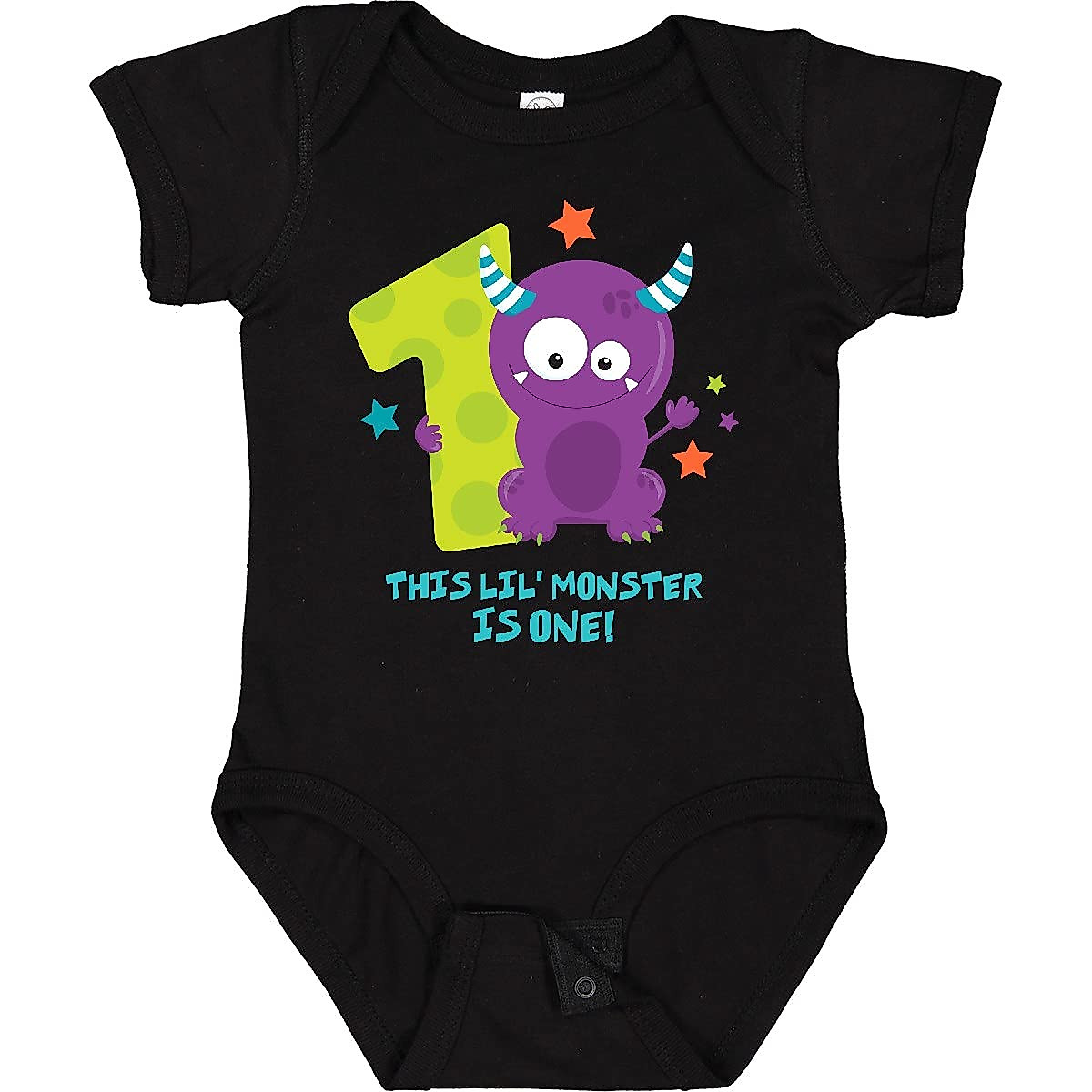 inktastic Monster 1st Birthday Baby Bodysuit 12 Months 0040 Black 2c4b6