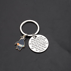 TIIMG Penguin Inspirational Keychain Penguin Lover Animal Jewelry Motivational Quote Gift (Penguin whenever)