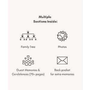 Lamare Funeral Guest Book for Memorial Service - in Loving Memory Funeral Guest Book | Celebration of Life Guest Book with Memory Table Sign & Back Pocket - Guest Sign in Book for Funeral Service