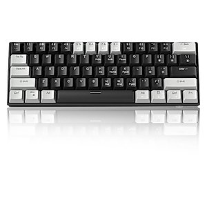 60% Mechanical Gaming Keyboard,Mixed Color Keycaps Gaming Keyboard with Linear Red Switches, Detachable Type-C Cable Mini Keyboard with Blue LED Light for PC/Laptop