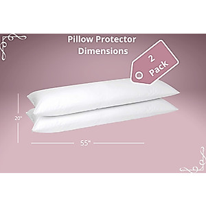 CirclesHome Body Pillow Protectors (20 X 55) - 100% Zippered Cotton Body Pillow Covers - Extra Long Zippered Pillowcase - Protects Pillows from Dirt, Dust and Debris (Body- Set of 2 - 20x55)