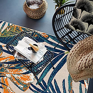 Rugshop Tropical Floral Leaves Indoor/Outdoor Area Rug 5' x 7' Multi