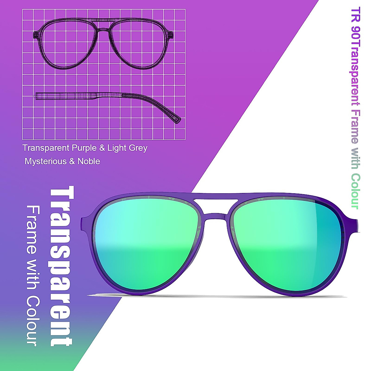 Lasiyanor Lightweight TAC Polarized Tinted Classic Vintage Retro 70s Sunglasses, TR-90 Frame for Women Men, UV 400 Protection