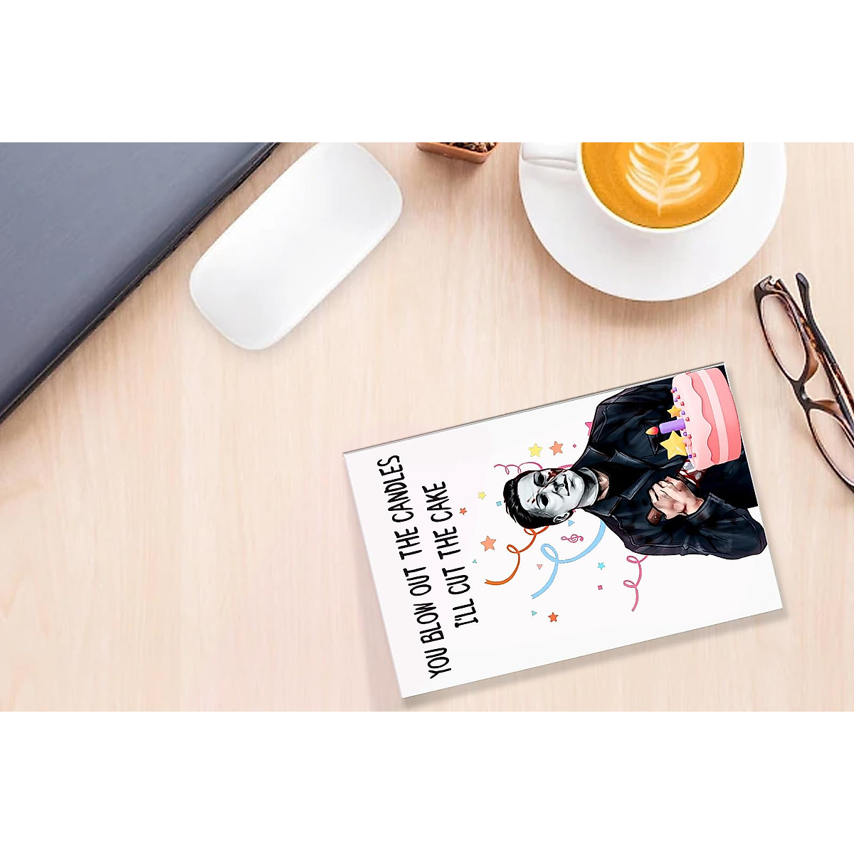 Joycard Funny Birthday Greeting Card with Envelope, Naughty Birthday Card Gift for Him Her, Horror Movies Killer Bday Greeting Card, You Blow Out The Candle