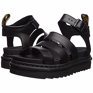 Dr. Martens Women's Blaire Sandal, Black Brando Leather, 8