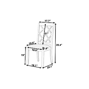 Wood Dining Chair Set of 4, Farmhouse Dining Chairs with Padded Seat and Solid Wood Legs, Mid-Century Dining Chairs for Kitchen, Bedroom, Dining Room (Beige)