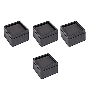 Syrisora 4PCS Durable Stackable Bed Risers Black Square 2 Furniture Legs Floor Feet Protectors